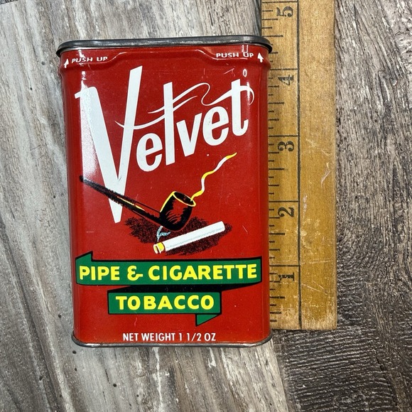 Velvet | Accents | Vintage Velvet Pipe Cigarette Tobacco Empty Tin With ...